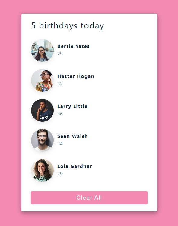 Birthday Reminder App with React | Wajih